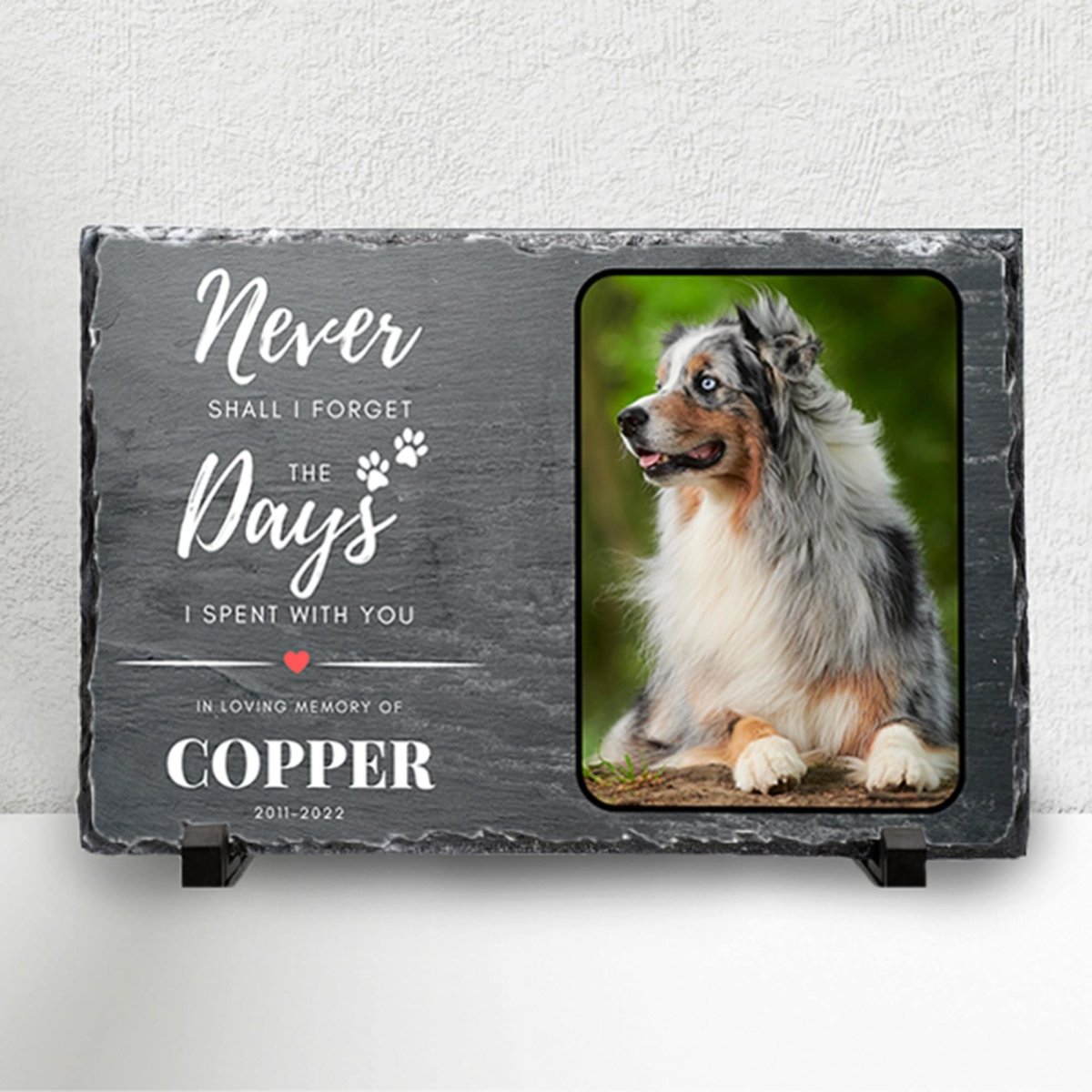 Custom Pet Memorial Slate - Engraved Memories 12x8 Inch Plaque