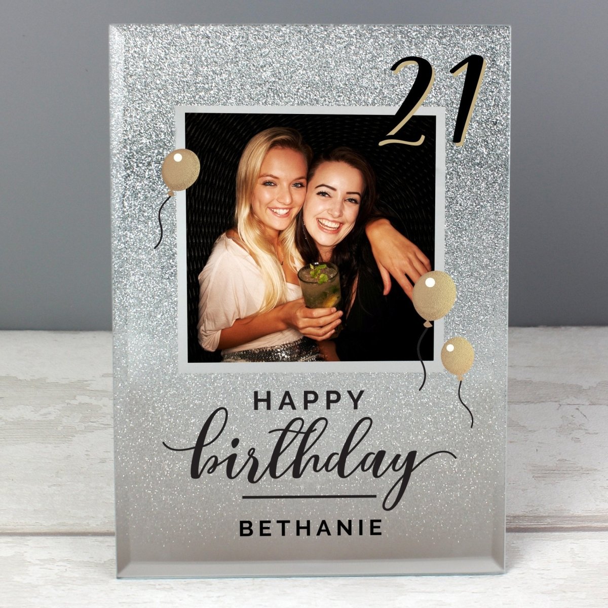 Personalised Birthday Frame – 4x4 Glitter Photo Holder With Custom Nam ...
