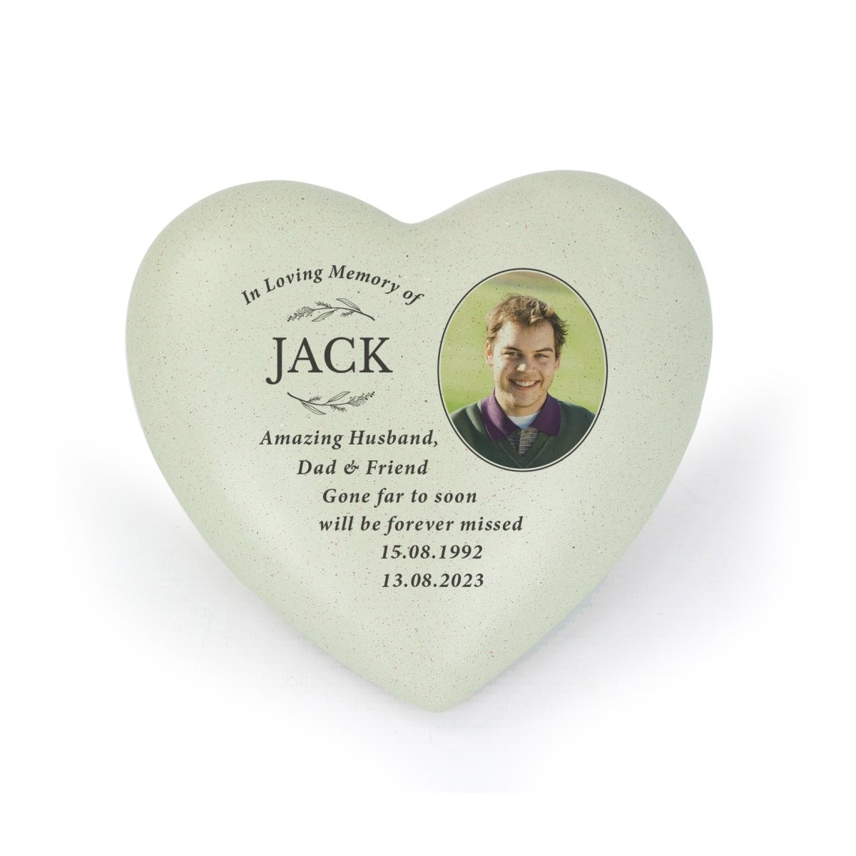 Memorial Resin Heart – Personalised Graveside Heart Ornament With Cust ...